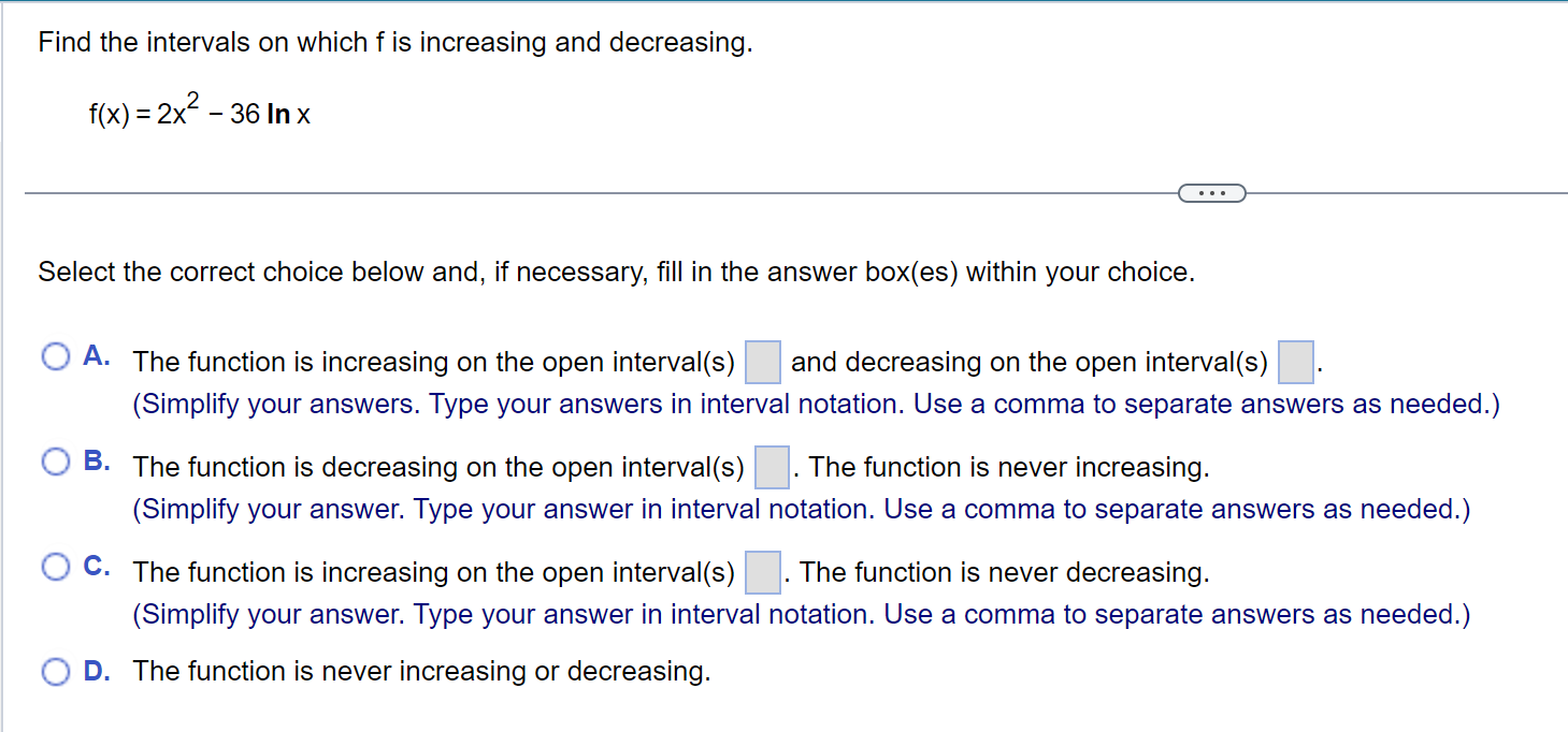 Solved Find the intervals on which f ﻿is increasing and | Chegg.com