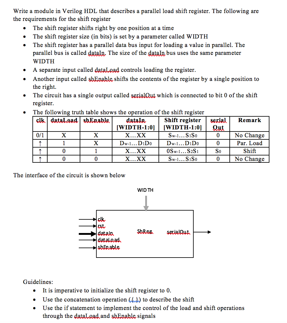 Write A Module In Verilog Hdl That Describes A