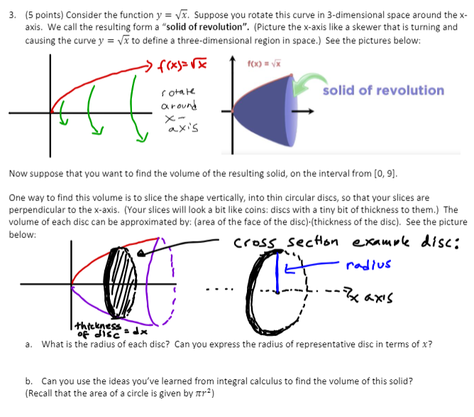Solved Consider the function 𝑦=√𝑥. Suppose you rotate this | Chegg.com