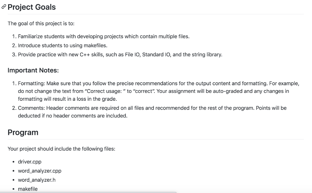 Solved Project Goals The goal of this project is to: 1. | Chegg.com