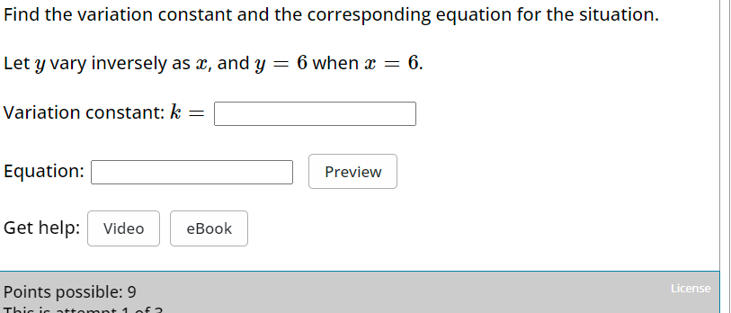 Solved Find the variation constant and the corresponding | Chegg.com