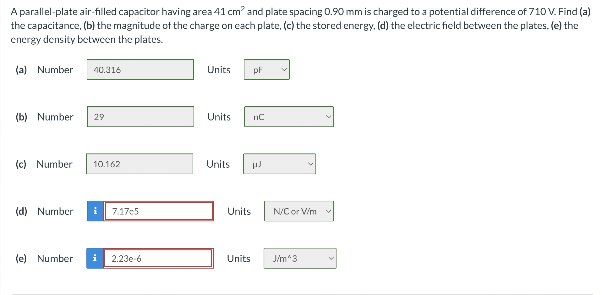 Solved A parallel-plate air-filled capacitor having area 41 | Chegg.com