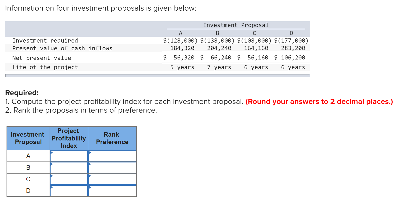 Solved Exercise 12-5 Preference Ranking [LO12-5] Information | Chegg.com