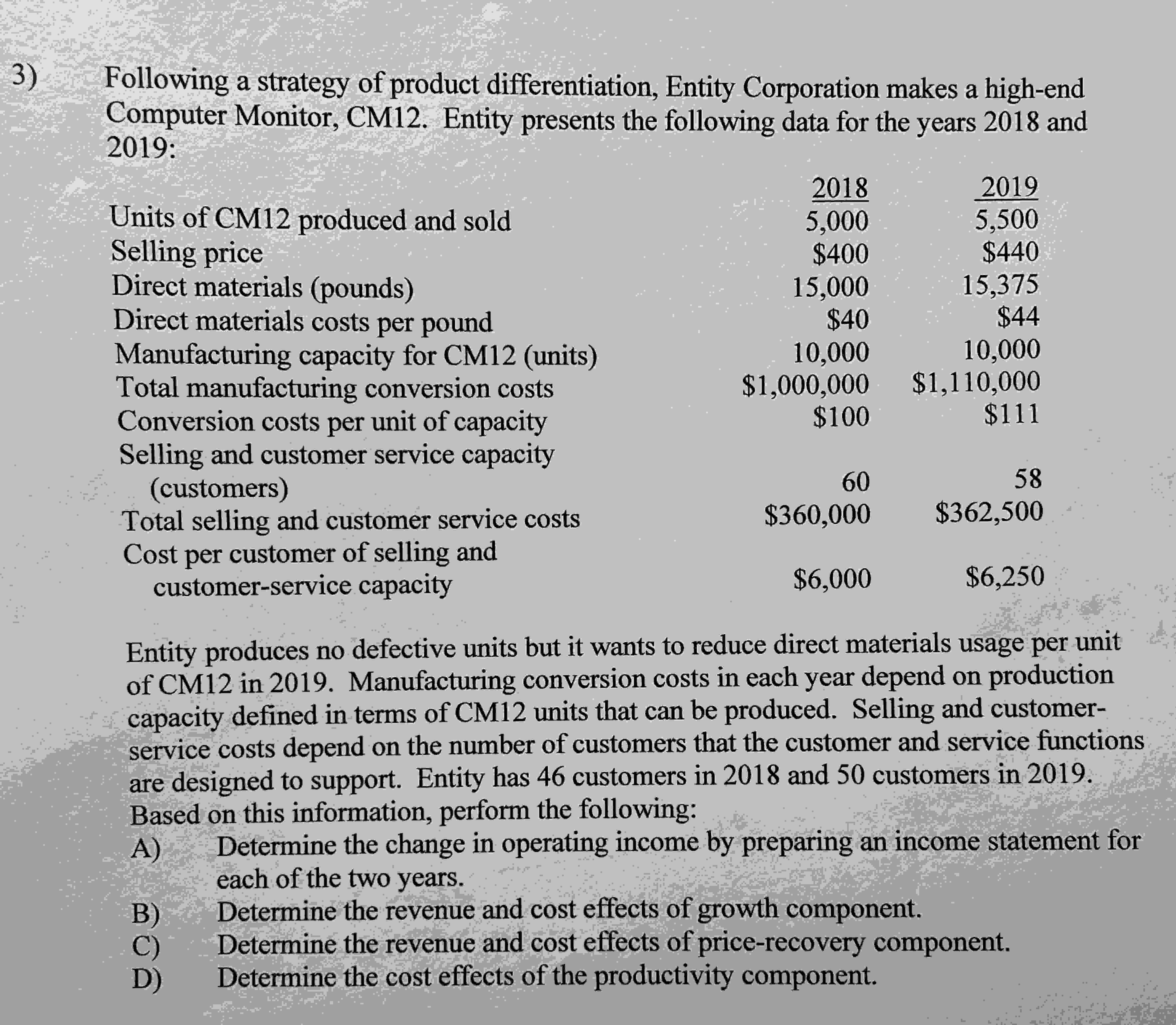 Solved Following a strategy of product differentiation, | Chegg.com