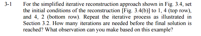 Solved For the simplified iterative reconstruction approach | Chegg.com