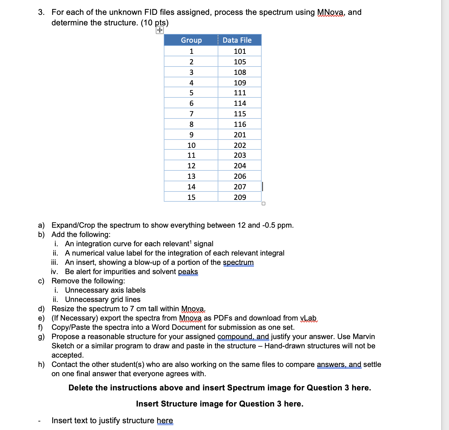 3. For each of the unknown FID files assigned, | Chegg.com