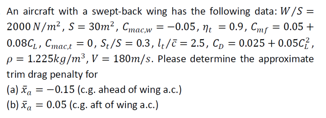 Solved = = = = 1 = = = = An aircraft with a swept-back wing | Chegg.com