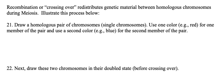 Solved Recombination or "crossing over" redistributes | Chegg.com