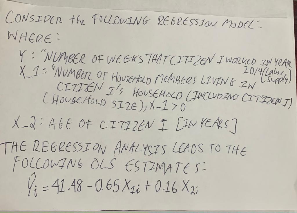 Solved What is the partial effect of the first regressor in | Chegg.com