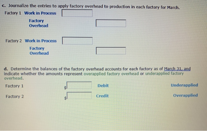Solved 03. Factory Overhead Rates, Entries, and Account | Chegg.com