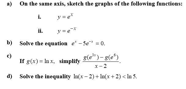 a) On the same axis, sketch the graphs of the | Chegg.com