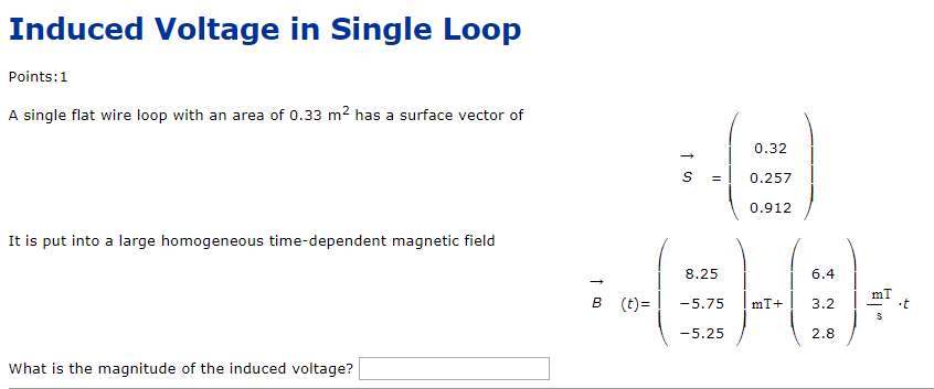 Solved Induced Voltage in Single Loop Points:1 A single flat | Chegg.com