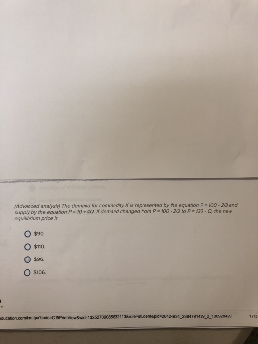 Solved (Advanced analysis) The demand for commodity X is | Chegg.com