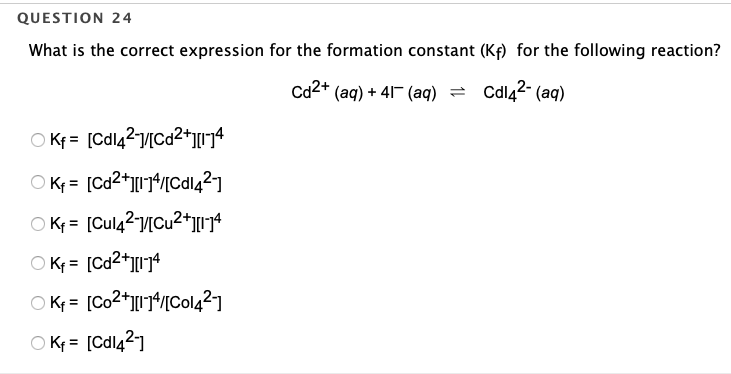 Solved QUESTION 24 What is the correct expression for the | Chegg.com