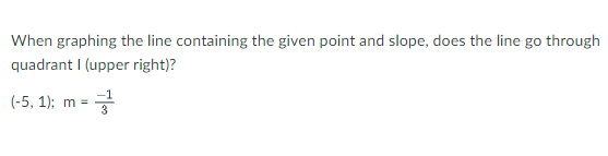 Solved When graphing the line containing the given point and | Chegg.com