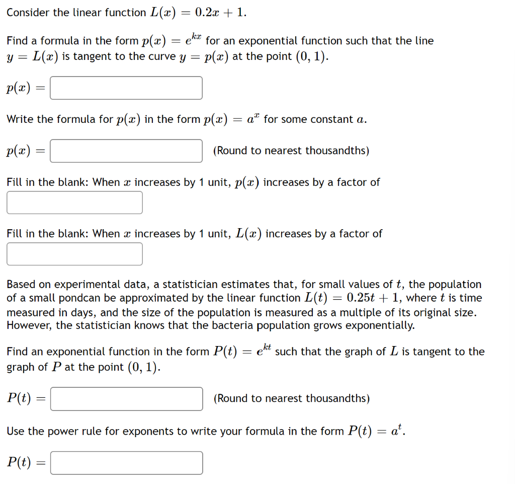 Solved Consider the linear function L(x)=0.2x+1. Find a | Chegg.com