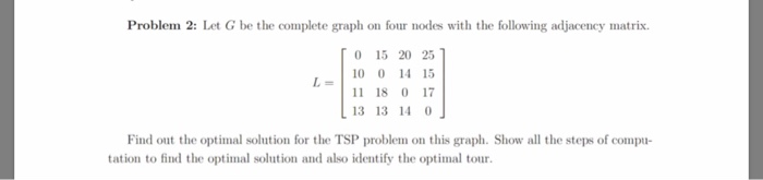 Solved Problem 2: Let G be the complete graph on four nodes | Chegg.com