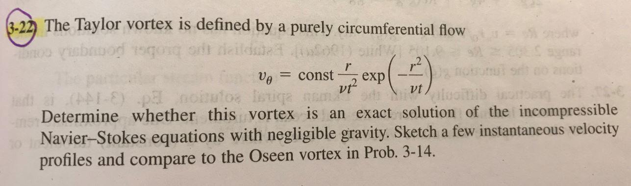 Solved The Taylor vortex is defined by a purely | Chegg.com