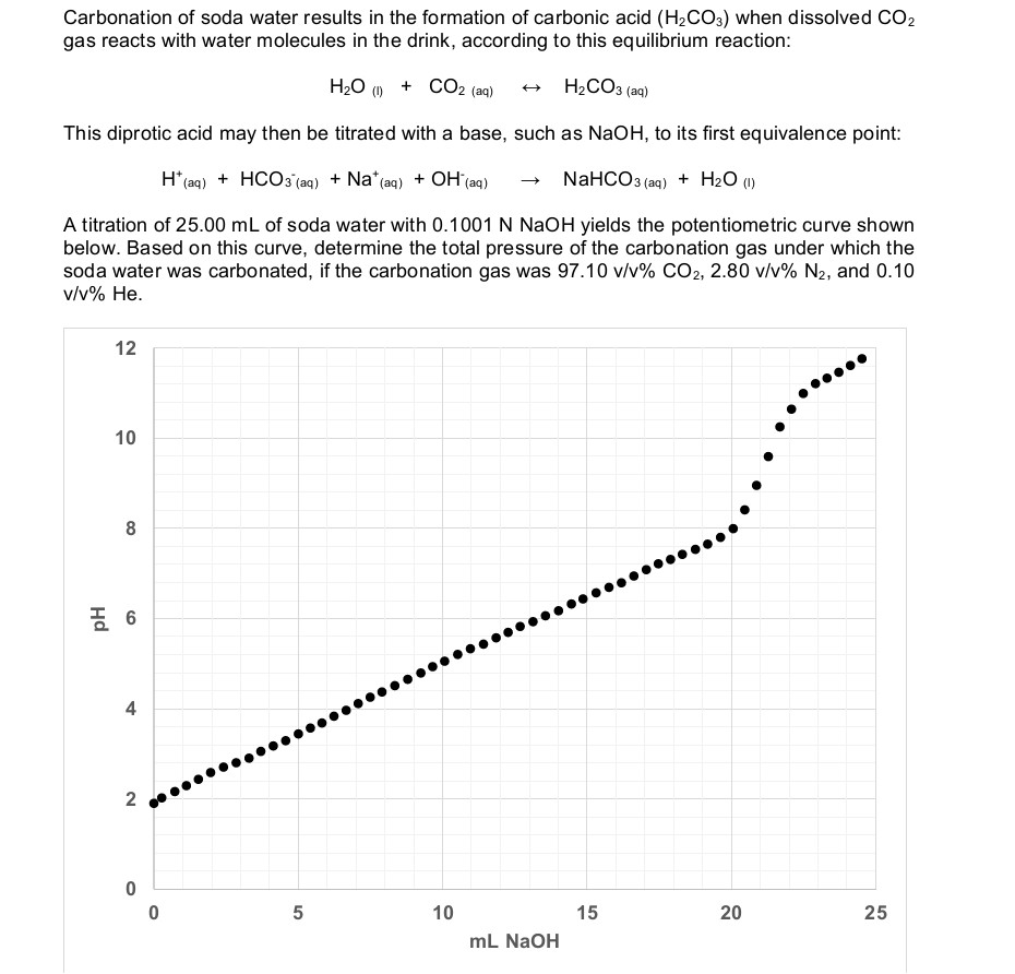 Carbonation of soda water results in the formation of | Chegg.com