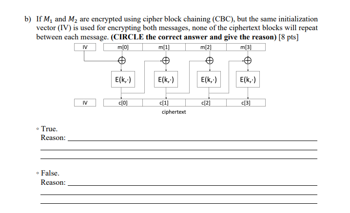 Solved [Cryptography 24 pts] Consider two messages each of n | Chegg.com