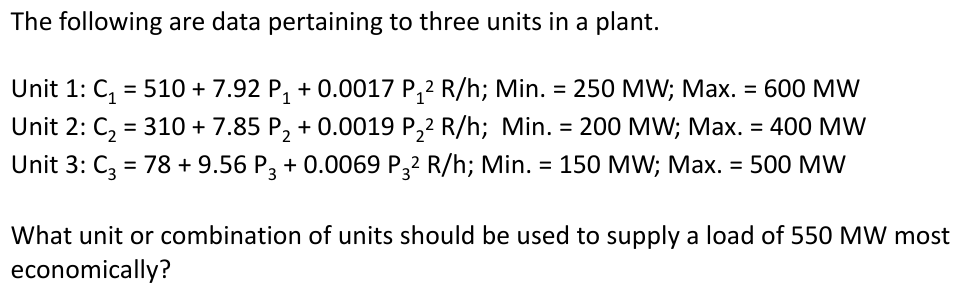 Solved The following are data pertaining to three units in a | Chegg.com