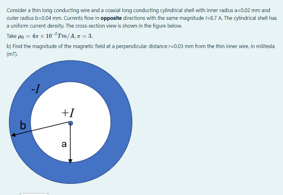 Solved Consider a thin long conducting wire and a coaxial | Chegg.com