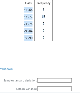 Solved Find the sample variance AND sample standard | Chegg.com