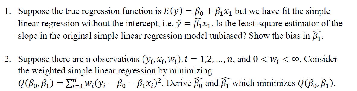 Solved 1. Suppose the true regression function is | Chegg.com