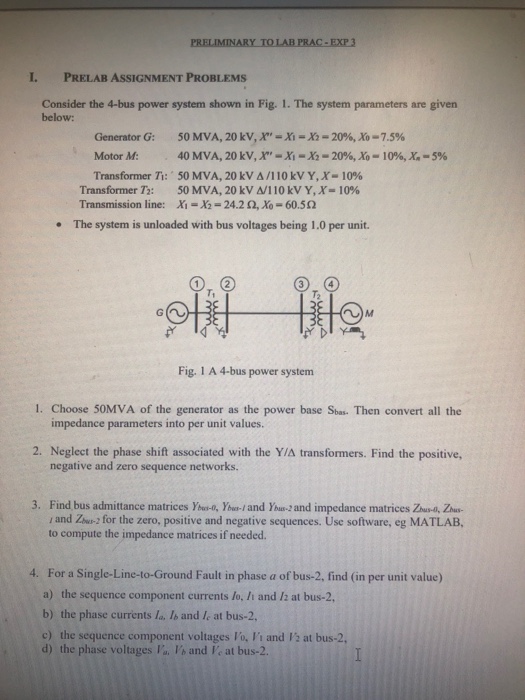 Solved Consider the 4-bus power system shown in Fig. 1. The | Chegg.com