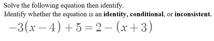 Solved Solve the following equation then identify. Identify | Chegg.com