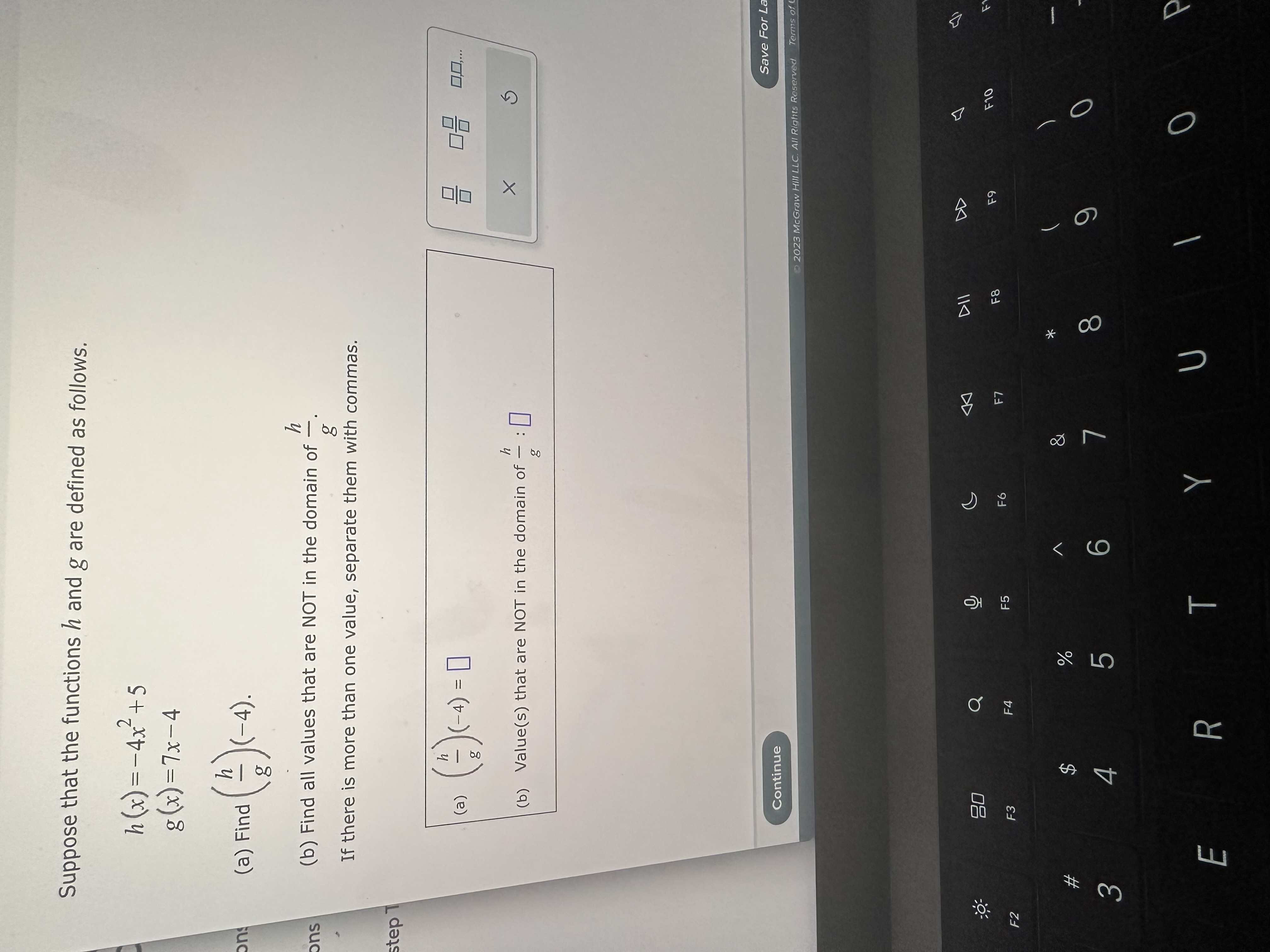 Solved Suppose that the functions \\( h \\) and \\( g \\) | Chegg.com