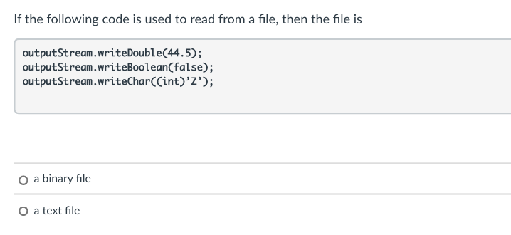 Solved If the following code is used to read from a file, | Chegg.com
