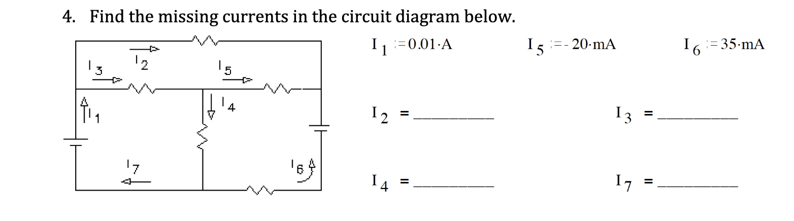 Solved Find the missing currents in the circuit diagram | Chegg.com