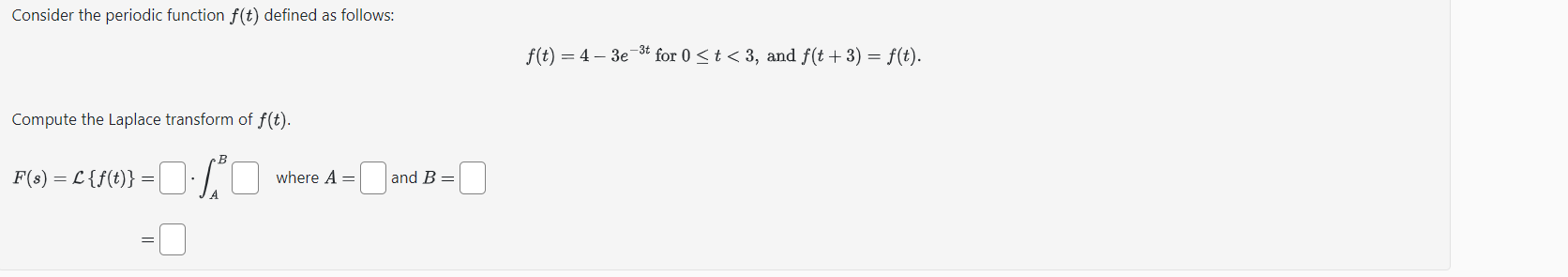 Solved Consider the periodic function f(t) defined as | Chegg.com