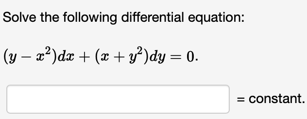 Solved Solve the following differential equation: | Chegg.com