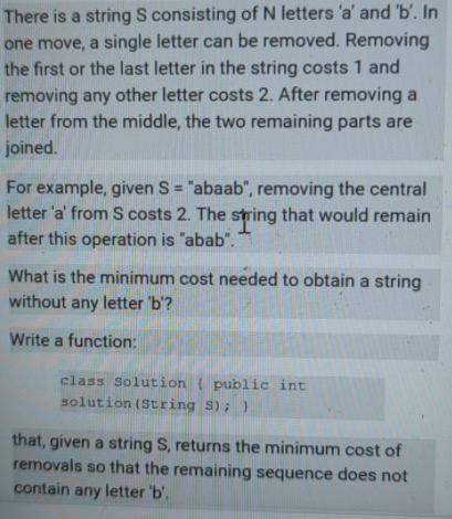 Solved There is a string S consisting of N letters 'a' and | Chegg.com
