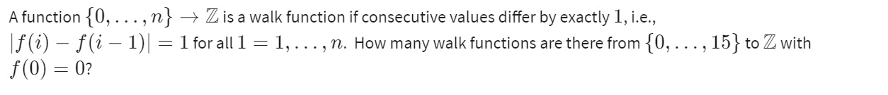 Solved A function {0,…,n}→Z is a walk function if | Chegg.com