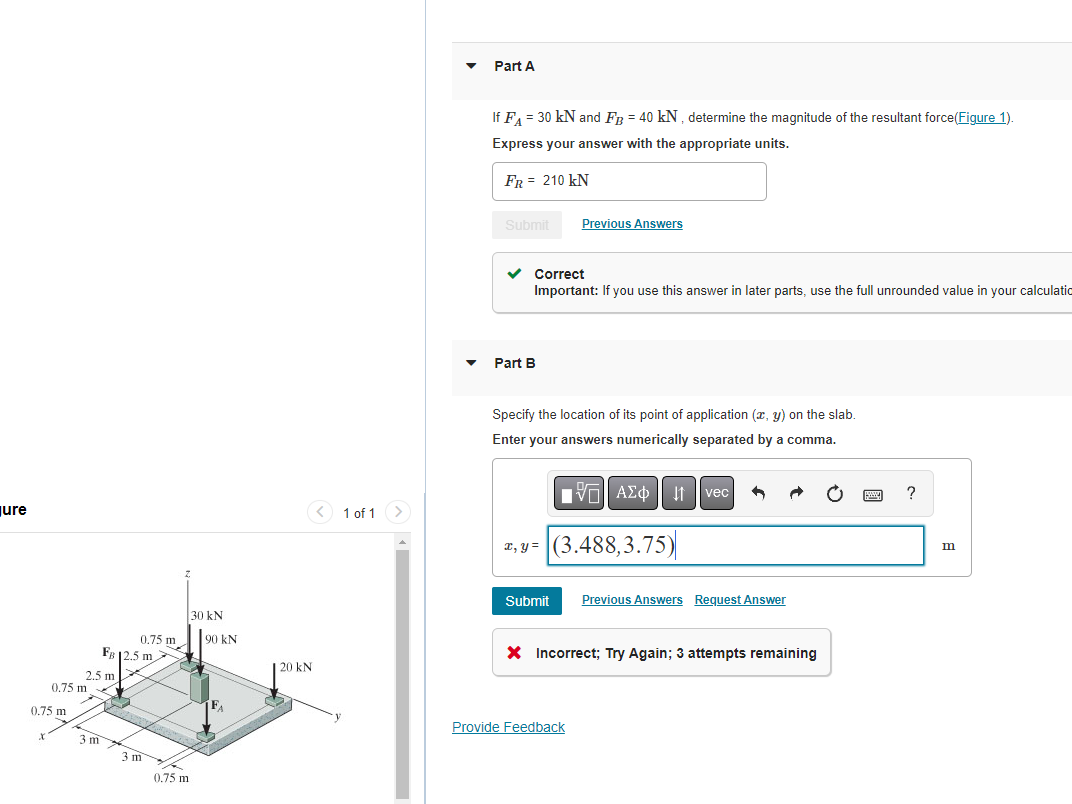 Solved If FA=30kN and FB=40kN, determine the magnitude of | Chegg.com