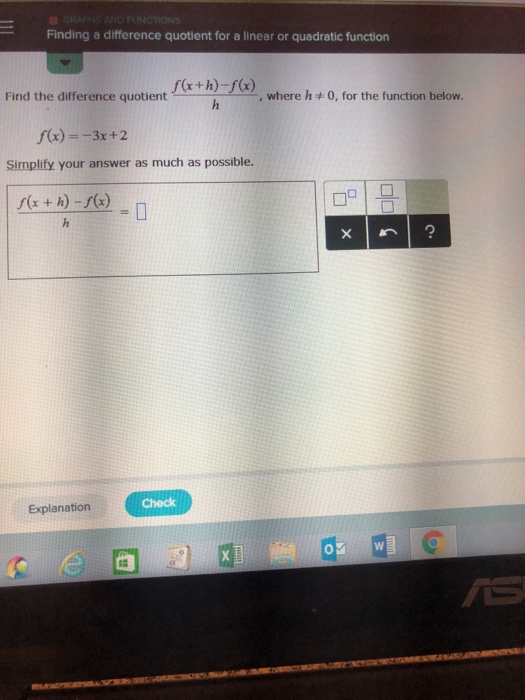 Solved Finding a difference quotient for a linear or | Chegg.com