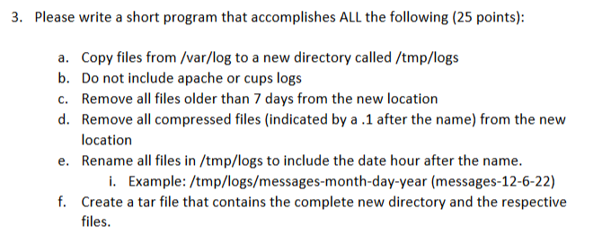 Solved 3. Please write a short program that accomplishes ALL | Chegg.com