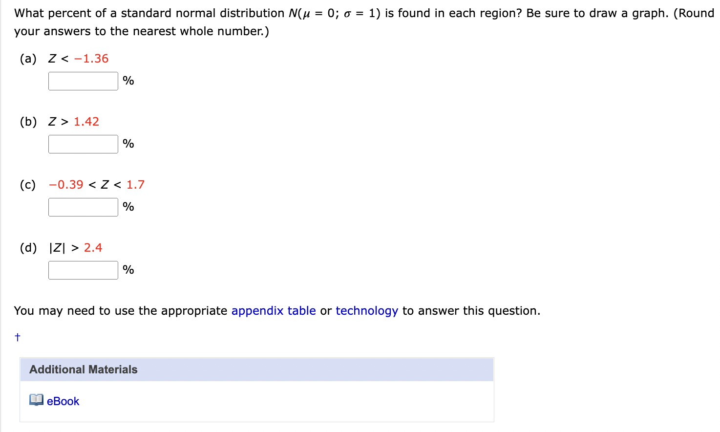 Solved What percent of a standard normal distribution | Chegg.com