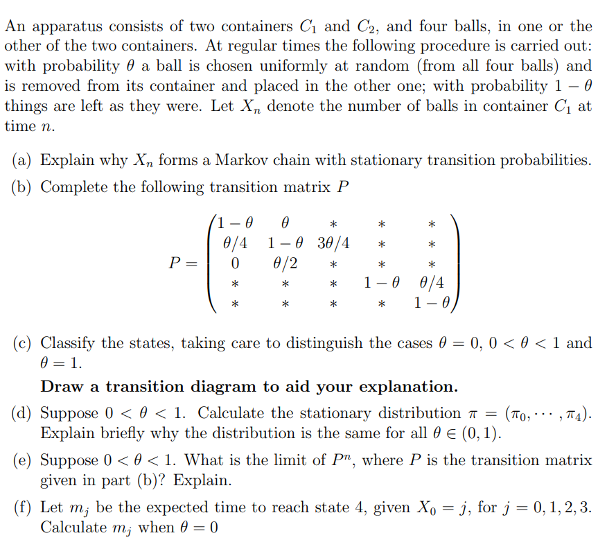 An apparatus consists of two containers Cị and C2, | Chegg.com