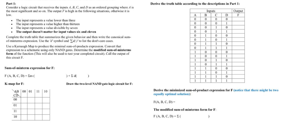 Solved Derive the truth table according to the descriptions | Chegg.com