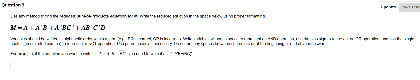 Solved Use any method to find the reduced Sum-of-Products | Chegg.com