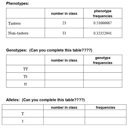 Solved Phenotypes: number in class phenotype frequencies | Chegg.com
