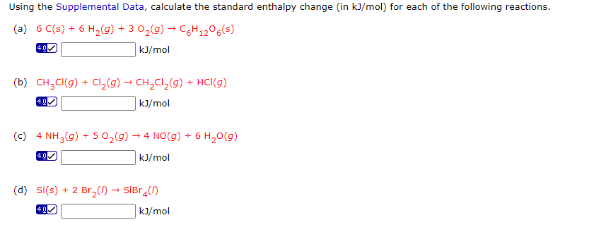 Solved Using the Supplemental Data, calculate the standard | Chegg.com