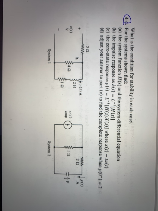 Solved What is the condition for stability in each case. For | Chegg.com