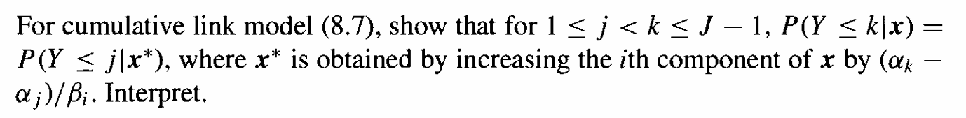 Solved For cumulative link model (8.7), ﻿show that for | Chegg.com