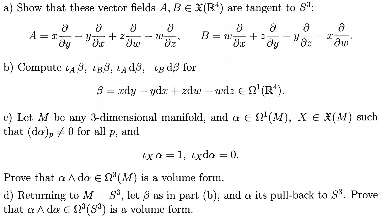 Solved Let S3 = {(x, y, 2, W) E R4| x2 + y2 + x2 + W2 = 1}. | Chegg.com