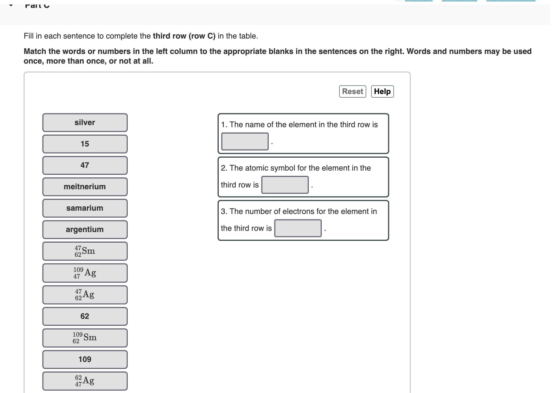 Solved Fill in each sentence to complete the first row (row | Chegg.com